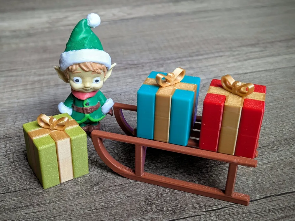 Sleigh with Gifts, NO AMS! by Bruzl MakerWorld: Download Free 3D Models