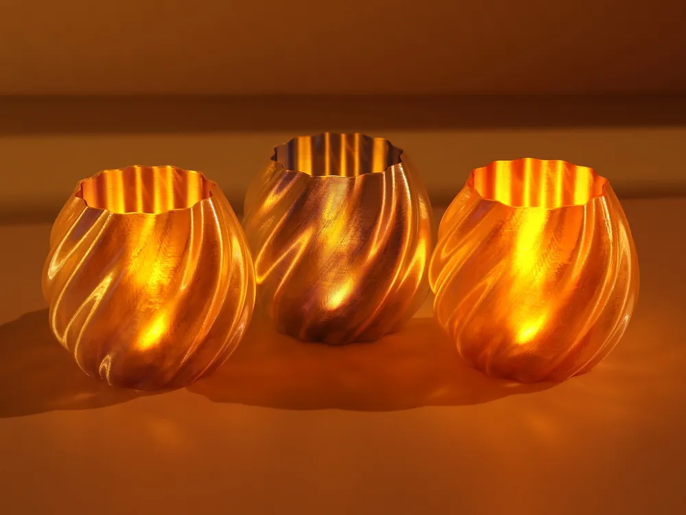 Modern "Glass" Tealight Holder - Free 3D Print Model - MakerWorld