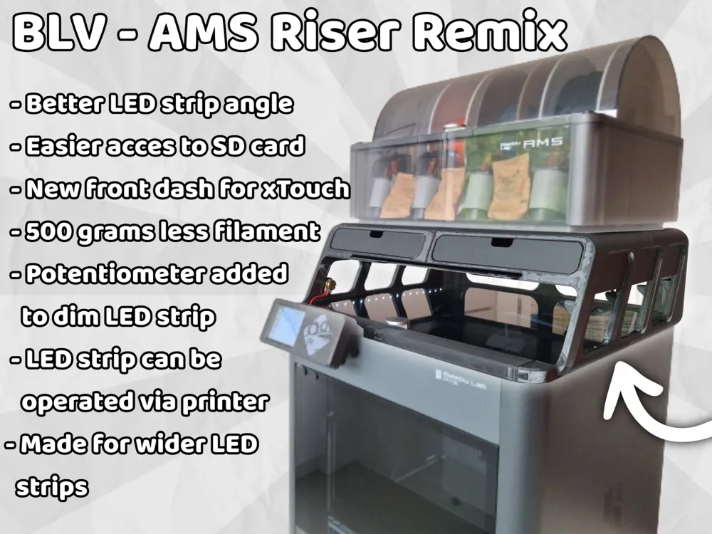 AMS riser for Bambu Lab X1/P1 Series Remixed by Creative Electronics ...