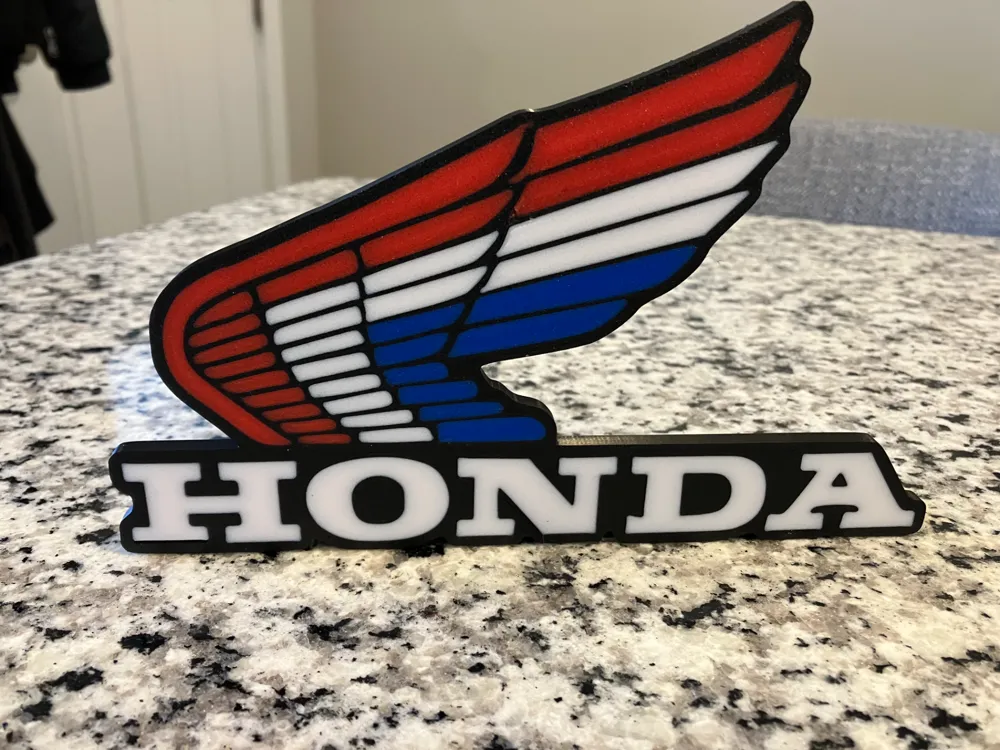 Honda Wing Logo Retro - Free 3D Print Model - MakerWorld