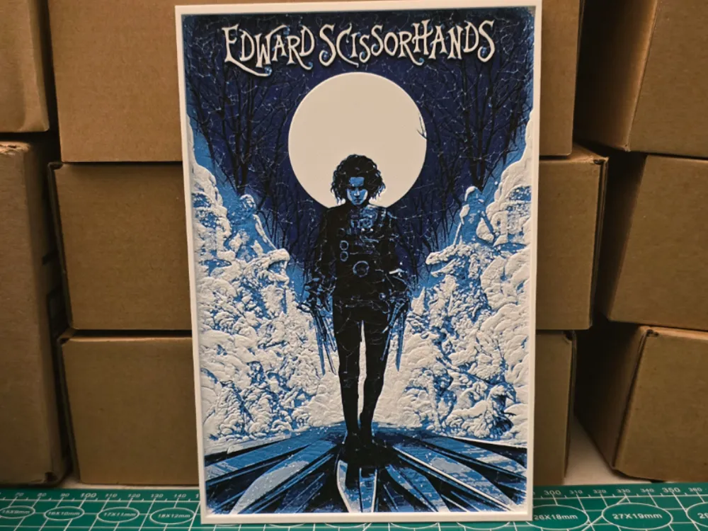 Edward Scissorhands Movie Poster - Hueforge Art by Lumpy3D - MakerWorld