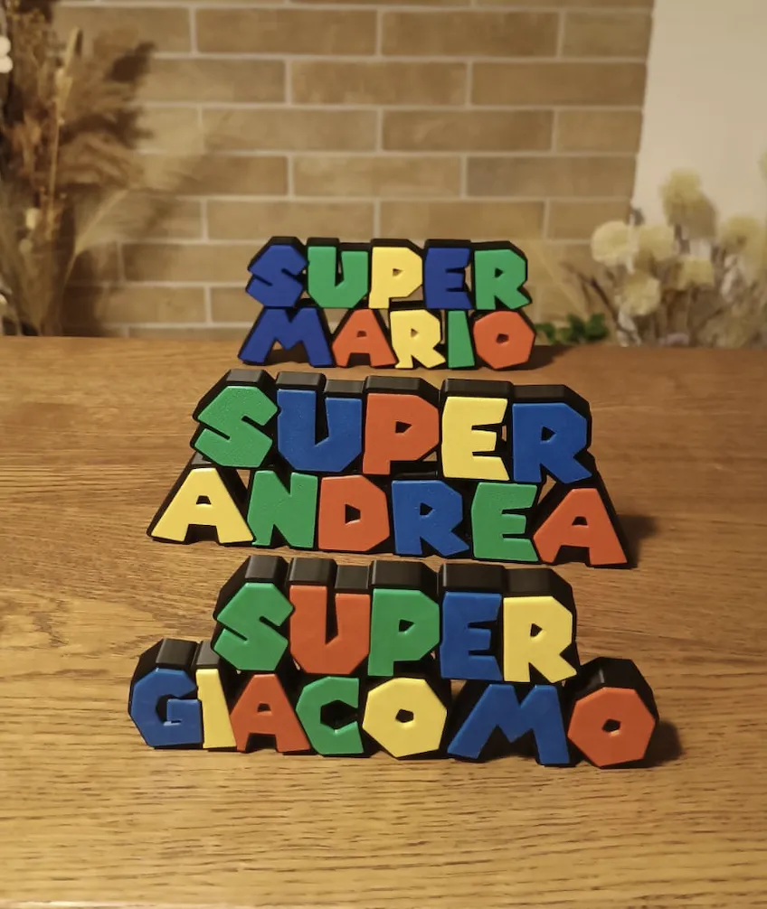 Super Mario Name Custom by Fabbiotto MakerWorld: Download Free 3D Models