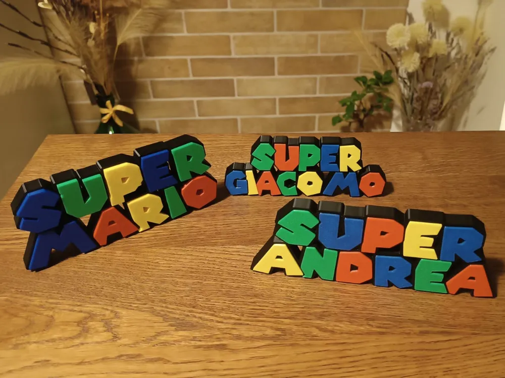 Super Mario Nome Personalizzato da Fabbiotto MakerWorld: Scarica ...