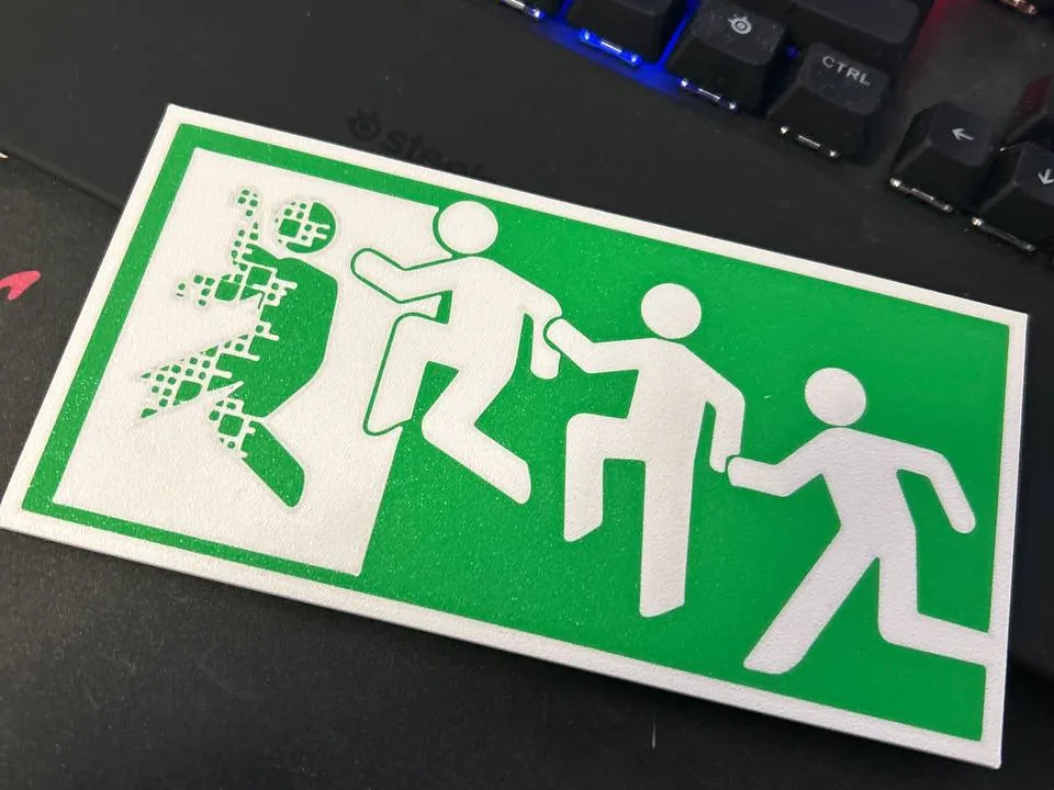 Funny Exit Sign // From the Finals Game Remixed by Wissencat MakerWorld ...