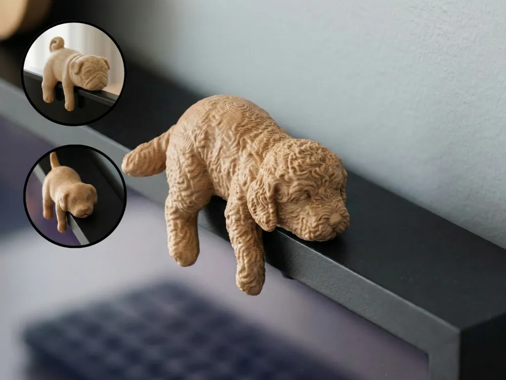 Monitor de Cachorro Caniche Dormilón - Modelo de impresión 3D gratuito ...