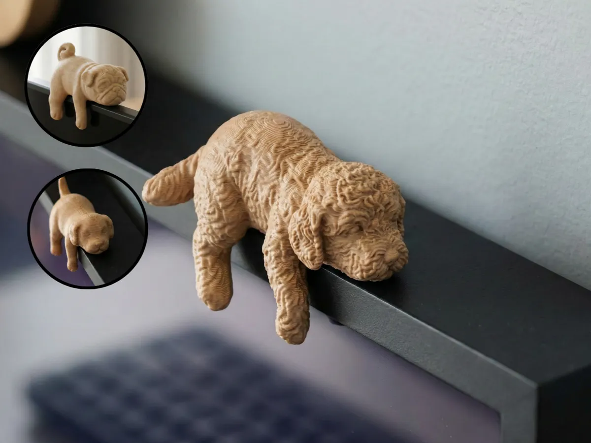 Monitor de Cachorro Caniche Dormilón - Modelo de impresión 3D gratuito ...