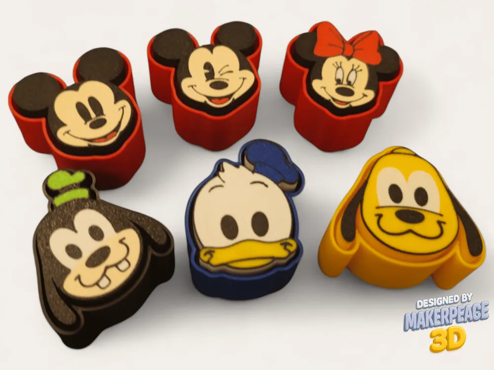 Mickey Mouse & Friends - Fidget Clickers - Free 3D Print Model - MakerWorld
