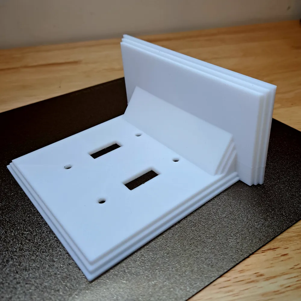 Double Light Switch Cover, with built-in shelf - Free 3D Print Model ...