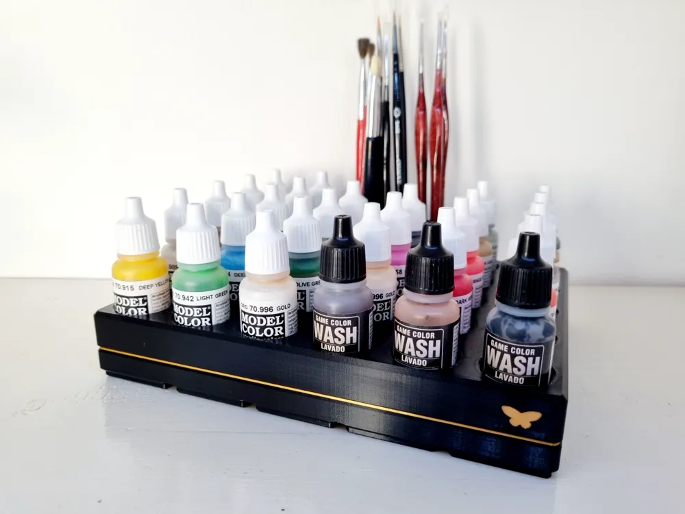 Gridfinity Paint Station Aesthetic Black&Gold by Custom Kas - MakerWorld