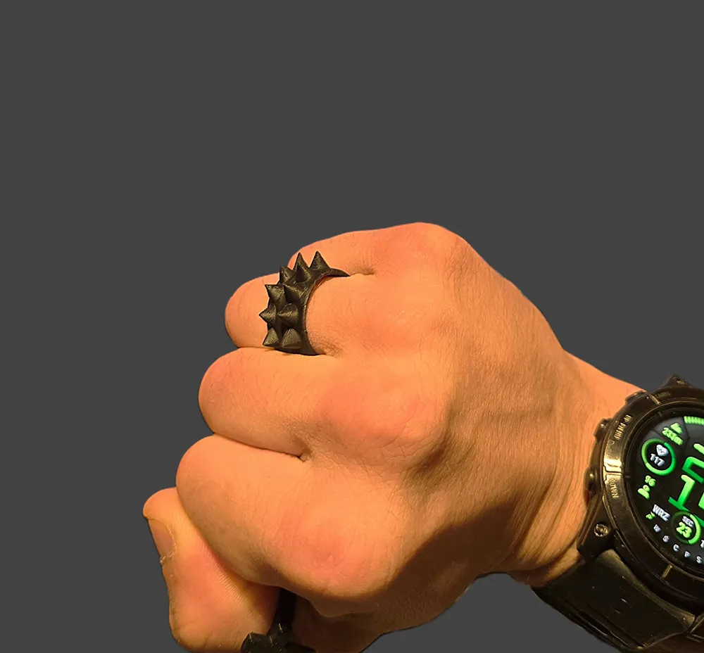 Tactical Spike Ring - Free 3D Print Model - MakerWorld