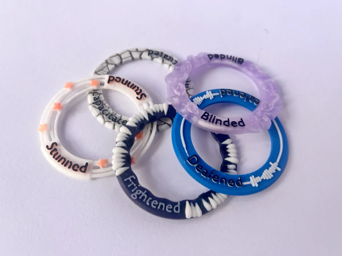 Stylized D&D Condition Rings - Volume 02 - Free 3D Print Model - MakerWorld