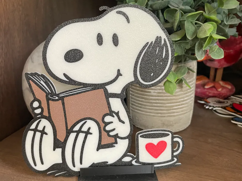 Snoopy Lendo - Display / 4 cores / Arte / Peanuts por 3D Prints This ...
