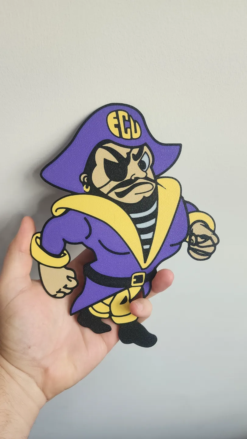 Pee Dee the Pirate - ECU Mascot - 5 Colors by Mech3D - MakerWorld