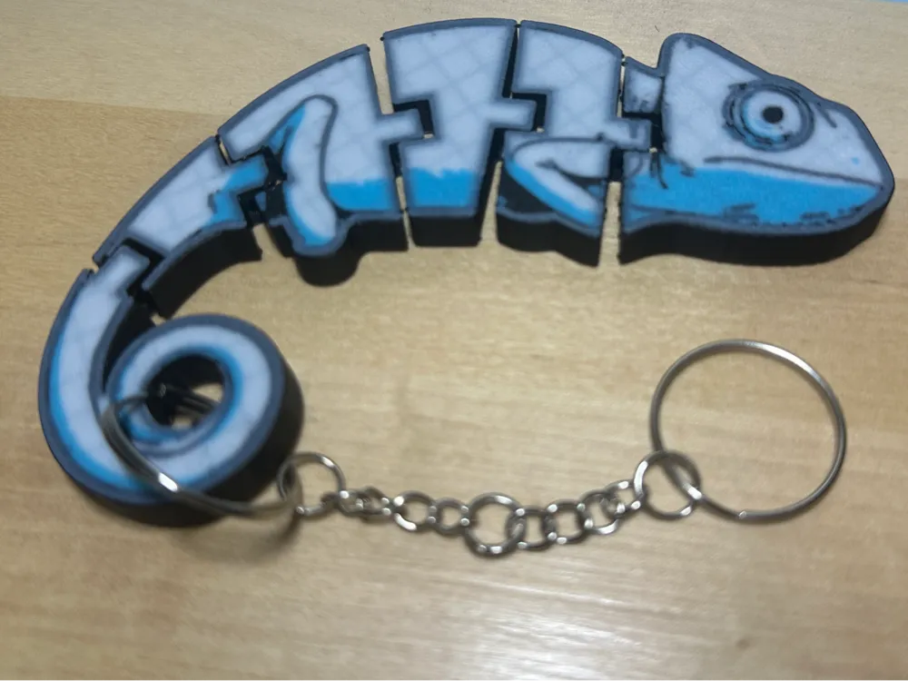 Chameleon Flexi Keychain by MangoPrinter MakerWorld: Download Free 3D ...