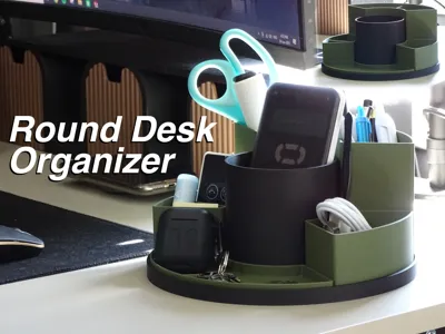 Round Desk Organizer by printablegoods MakerWorld: Download Free 3D Models