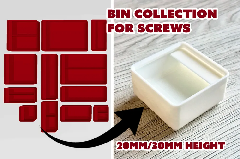 Gridfinity bin collection with slope and tab by Birbs.Cosplay - MakerWorld