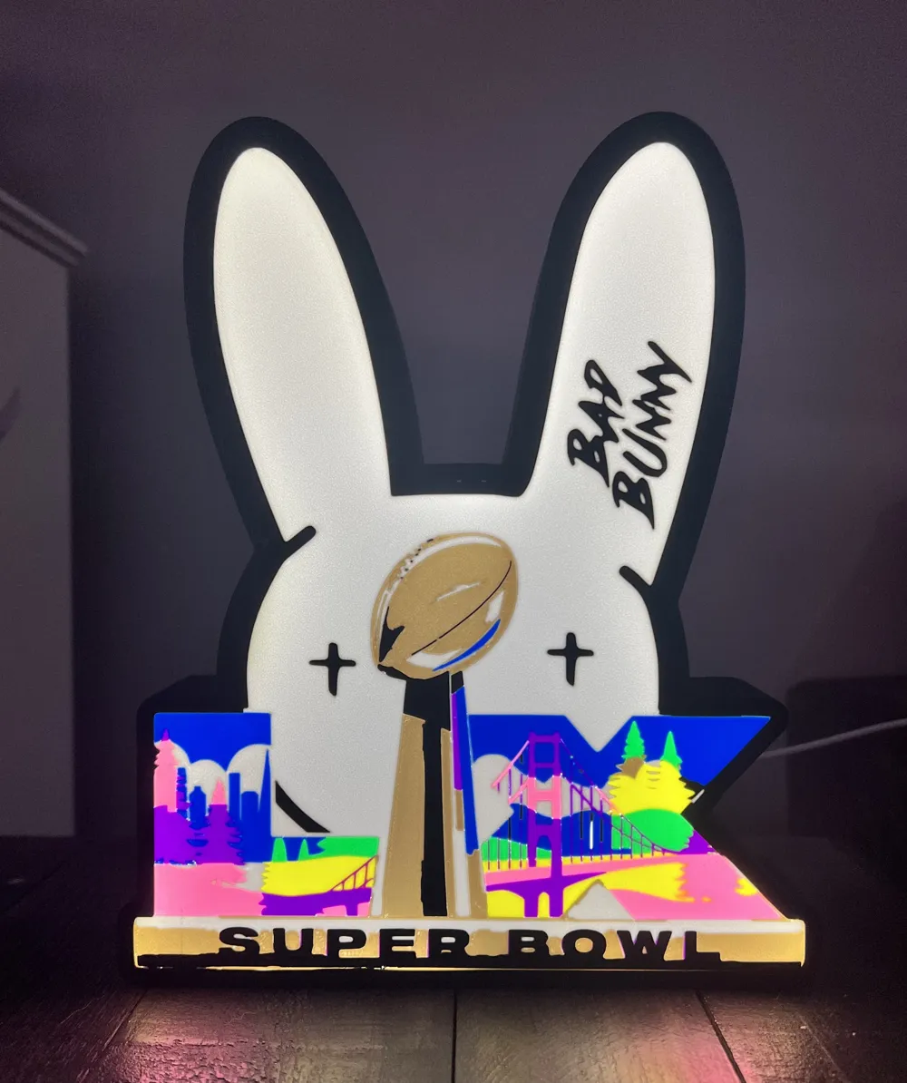 Bad Bunny Super Bowl Lightbox - Free 3D Print Model - MakerWorld