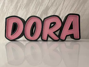 Dora name lightbox by Darac MakerWorld: Download Free 3D Models