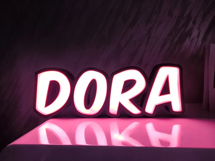 Dora name lightbox by Darac MakerWorld: Download Free 3D Models