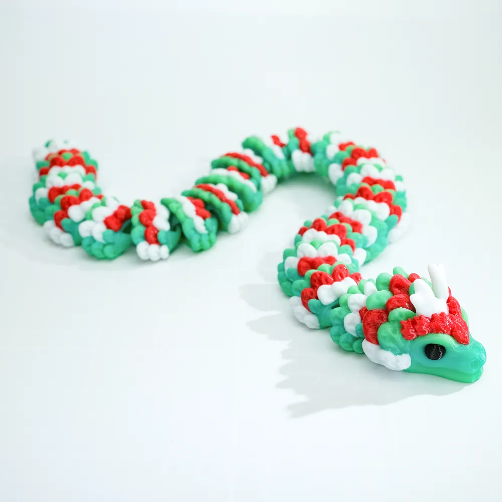Christmas Bow Dragon Articulated - Free 3D Print Model - MakerWorld
