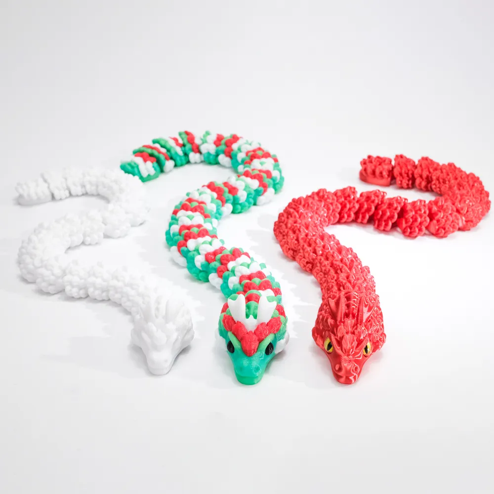 Christmas Bow Dragon Articulated - Free 3D Print Model - MakerWorld