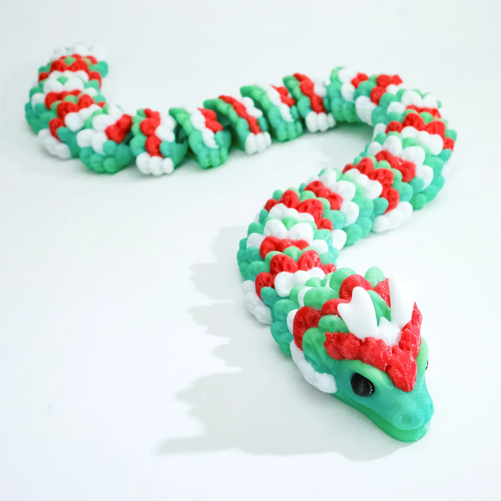 Christmas Bow Dragon Articulated - Free 3D Print Model - MakerWorld