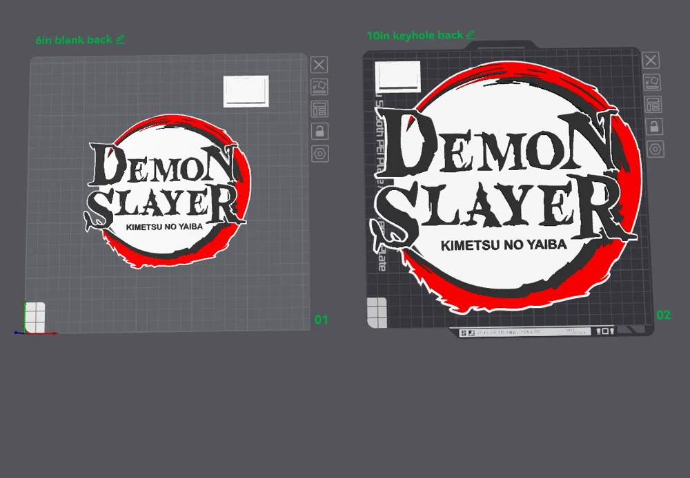 Demon Slayer logo sign plaque 2-sizes - Free 3D Print Model - MakerWorld