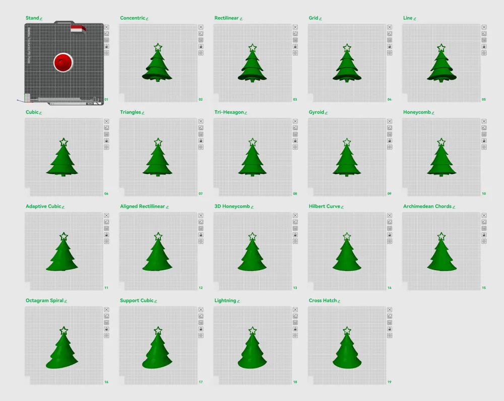 Infill Art Christmas Tree - Choose Your Style! - Free 3D Print Model ...