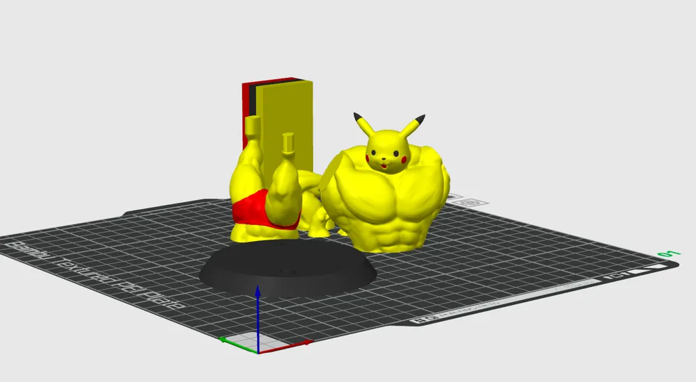 Swole Pikachu simple 3 color no support Remixed by JustaDude - MakerWorld