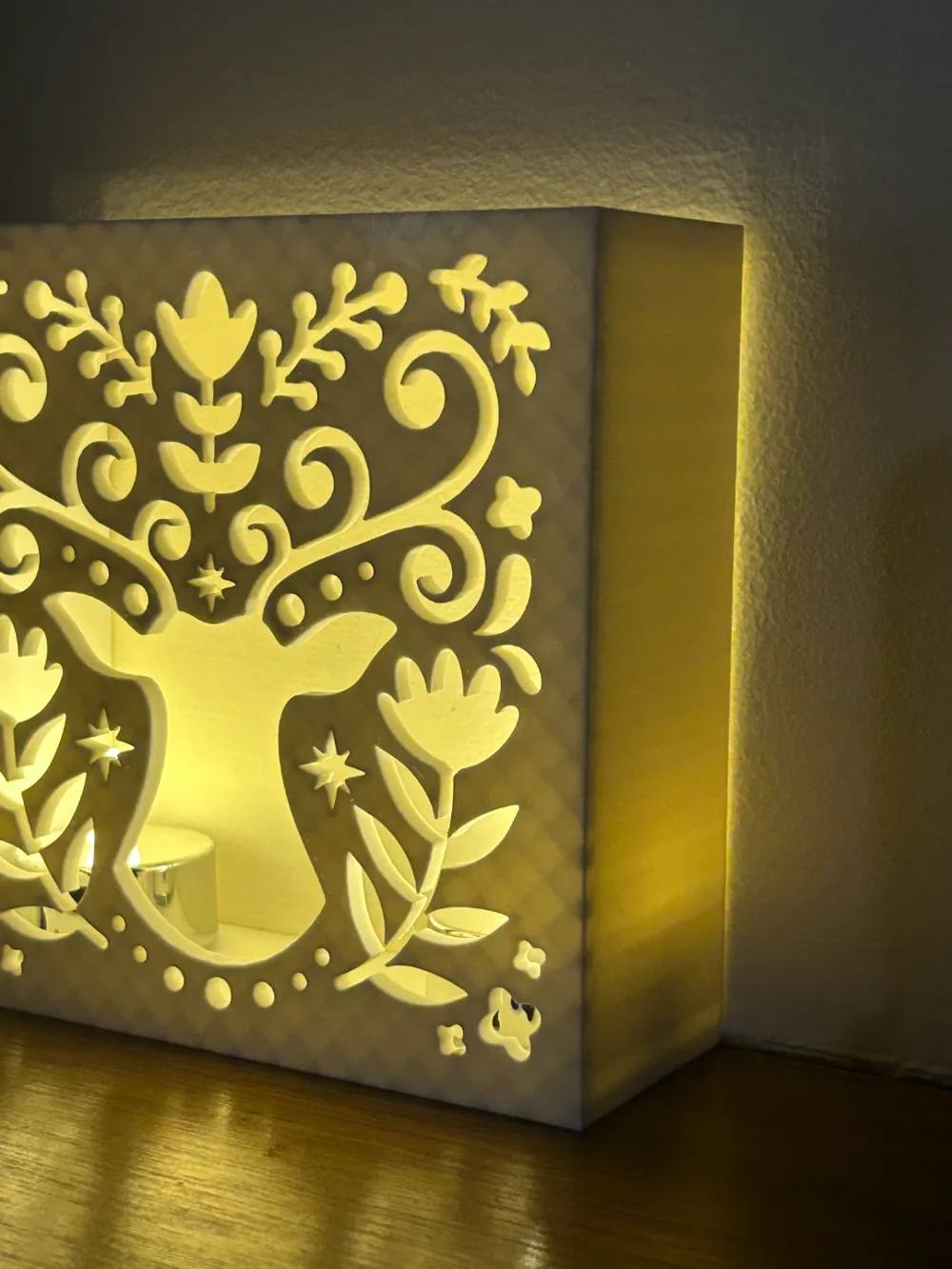 Reindeer Tealight Candle Shadow Box by Five Petals StudioMakerWorld ...