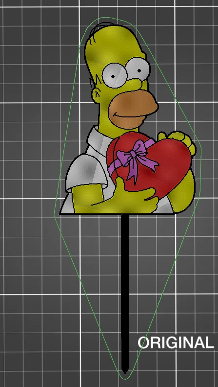 Homer Simpson with Valentin heart Cake Topper by Diaprint-3D - MakerWorld