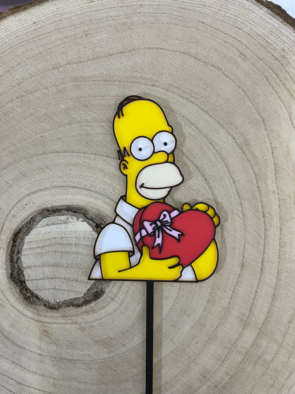 Homer Simpson with Valentin heart Cake Topper by Diaprint-3D - MakerWorld