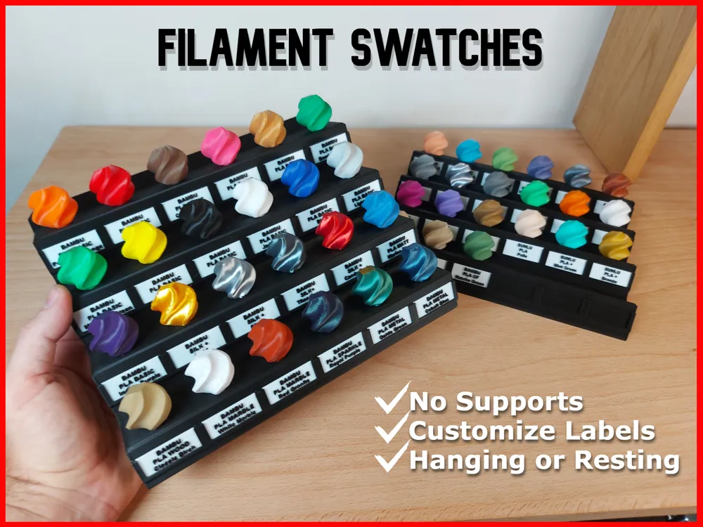 Bambu Style Filament Swatches Samples - Skadis by Savy_Maker MakerWorld ...