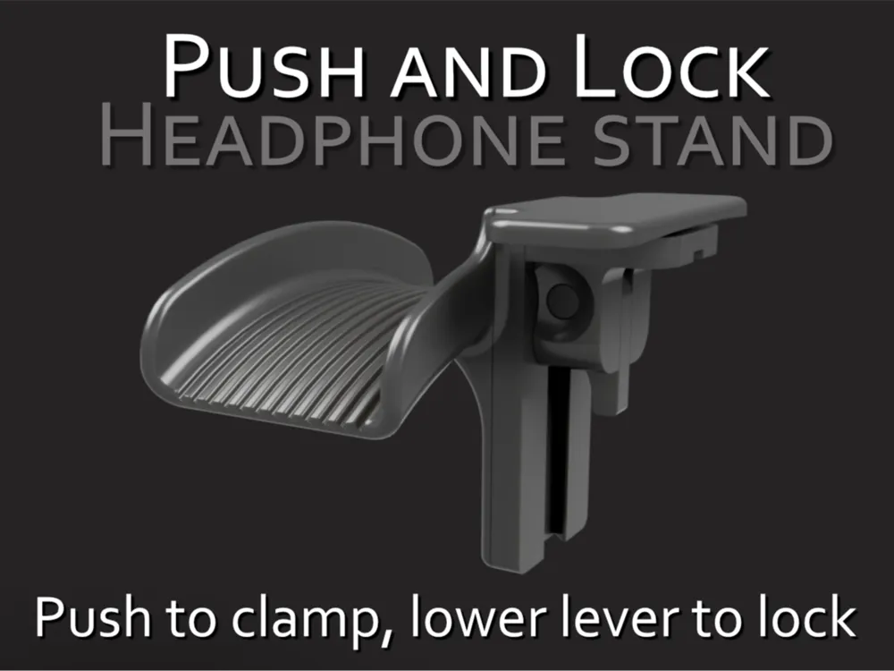 Push and Lock Headphone Stand - Free 3D Print Model - MakerWorld