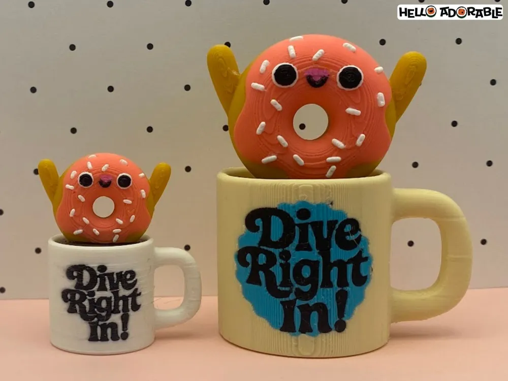 Donut Dunking in Coffee - Clicker Fidget Toy - Free 3D Print Model ...