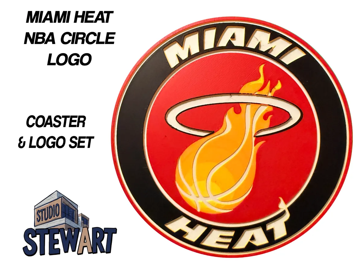 Miami Heat NBA LOGO - POSAVASOS/SEÑAL DE OFICINA - Modelo de impresión ...