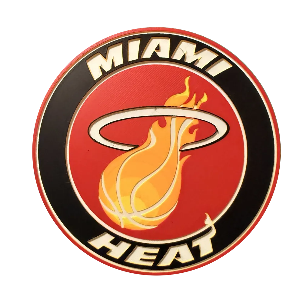 Miami Heat NBA LOGO - POSAVASOS/SEÑAL DE OFICINA - Modelo de impresión ...