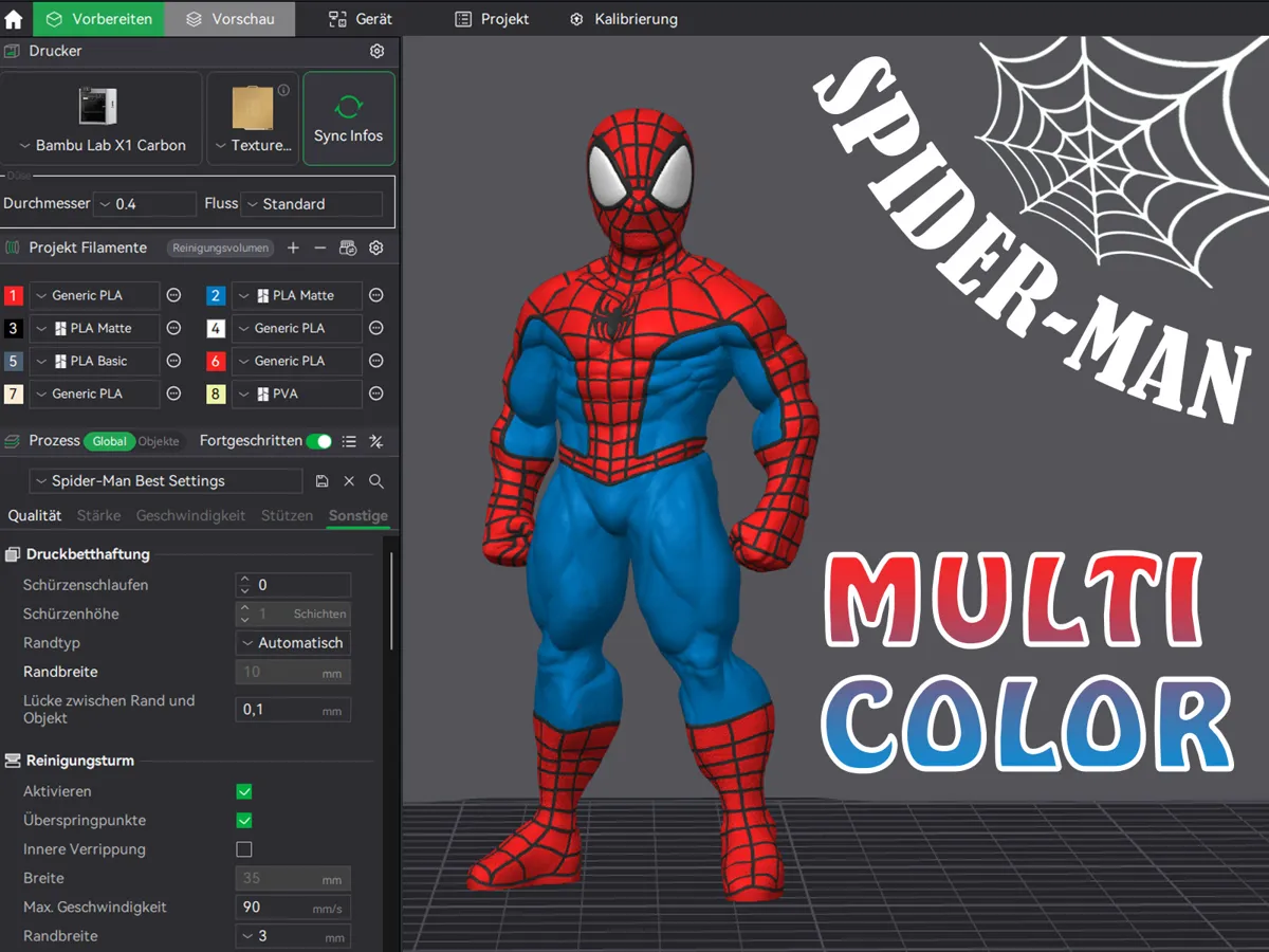 SPIDER-MAN // Projeto Multicolorido Bambu - Modelo gratuito para ...