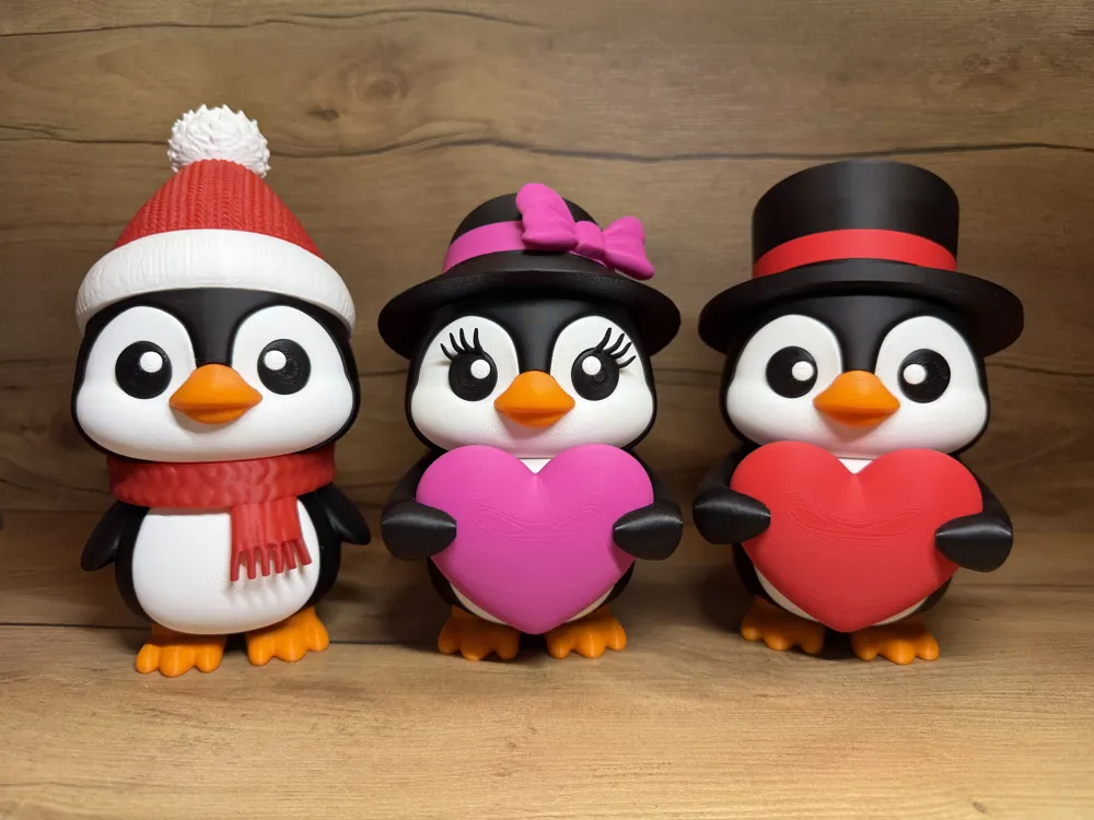 Valentine's Day Penguin multipart no AMS - Free 3D Print Model - MakerWorld