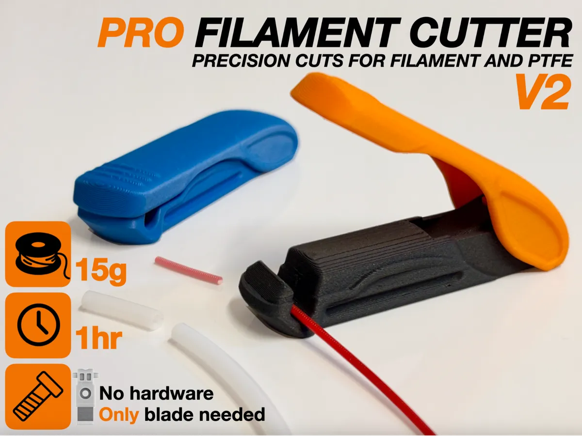 Pro Cutter V2 for Filament and PTFE Tubing - Free 3D Print Model ...