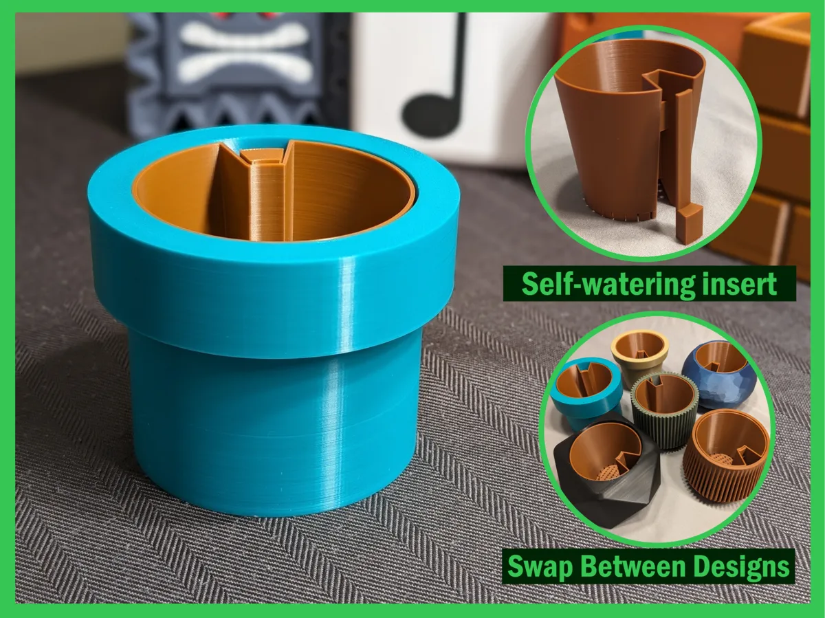 Super Mario Warp Pipe Planter Pot - Free 3D Print Model - MakerWorld