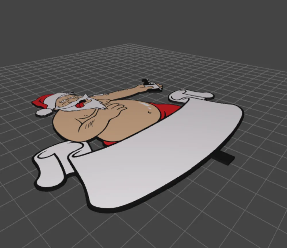 Drunk Santa Name Tag! (with Stand) by Oroboro - MakerWorld