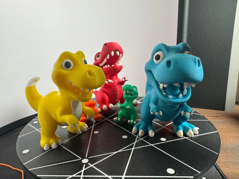 Cute Cartoon T-Rex and Dino Friend - Free 3D Print Model - MakerWorld