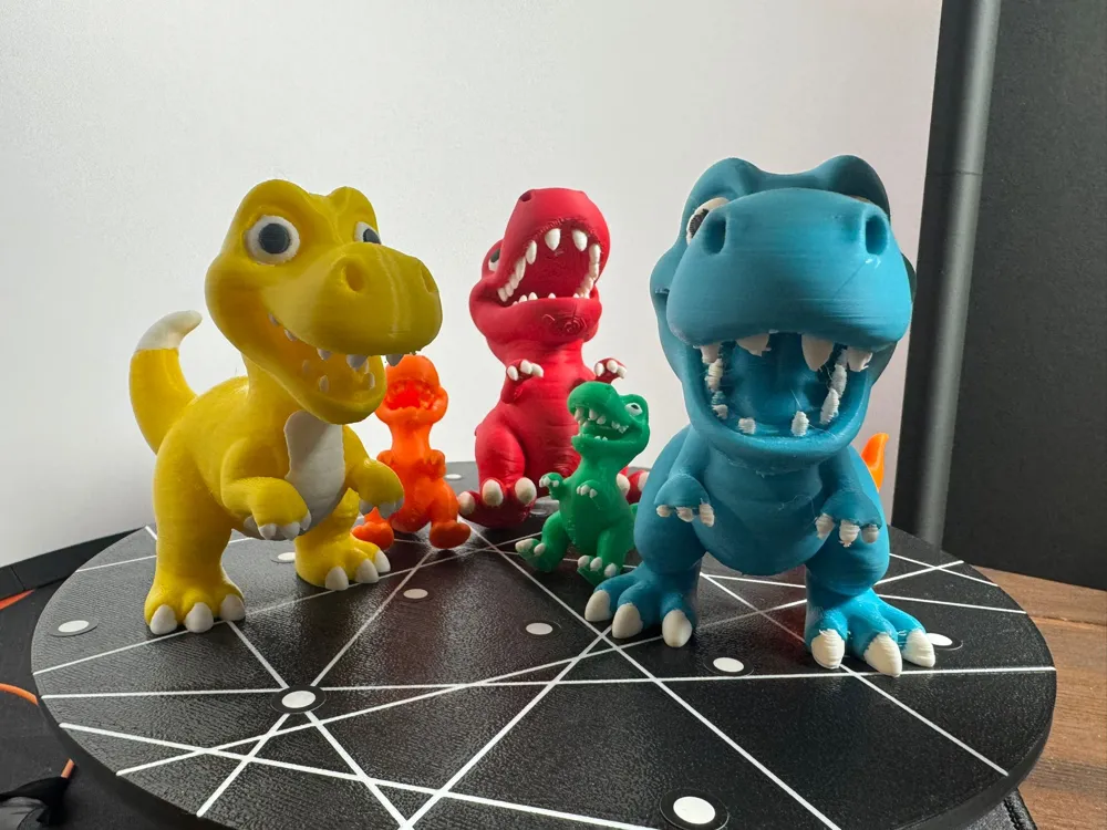 Cute Cartoon T-Rex and Dino Friend - Free 3D Print Model - MakerWorld