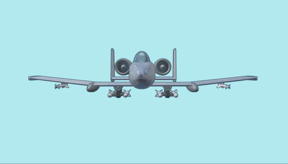 A-10 Fighter Jet (with support and rockets) by The_D3sign3r - MakerWorld