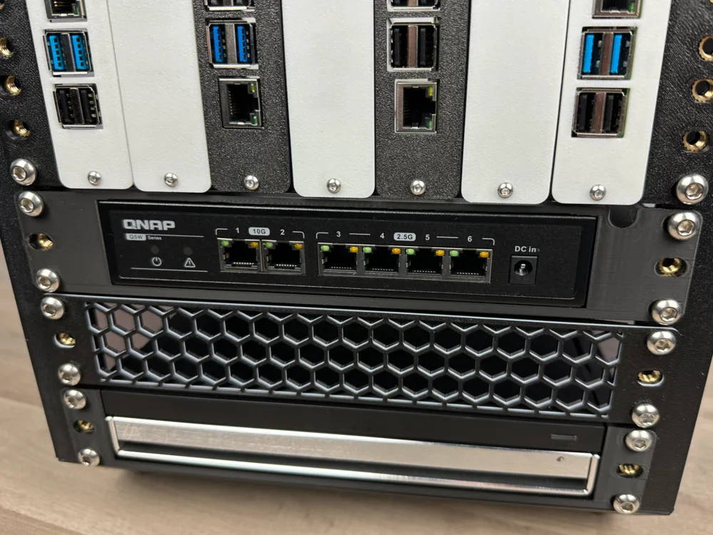 1U Shelf for QNAP Switch for 10" Rack - Free 3D Print Model - MakerWorld