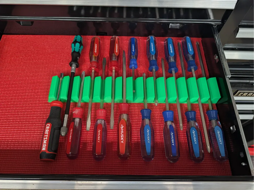 Screwdriver Organizer Interlocking & Custom Length - Free 3D Print ...