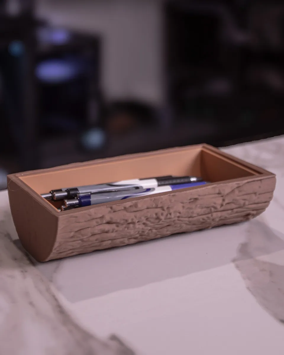 Bark Series - Log Tray (2 Part) by 3dmieks MakerWorld: Download Free 3D ...