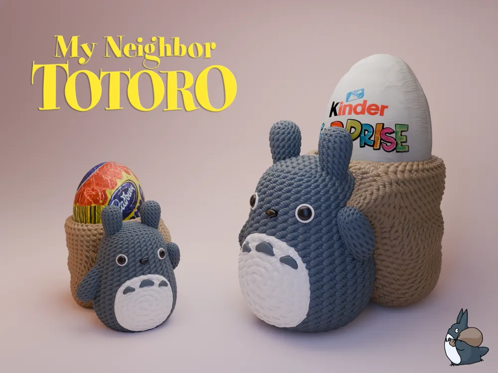 Crochet Totoro Egg Holder NO AMS REQUIRED - Free 3D Print Model ...