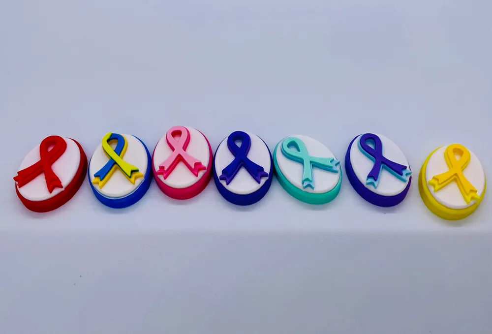 Awareness Ribbon Shoe Charms by FunFam3D - MakerWorld
